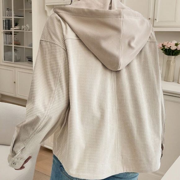 Jackets & Coats | Flap Pocket Drop Shoulder Drawstring Hooded Earthy ...